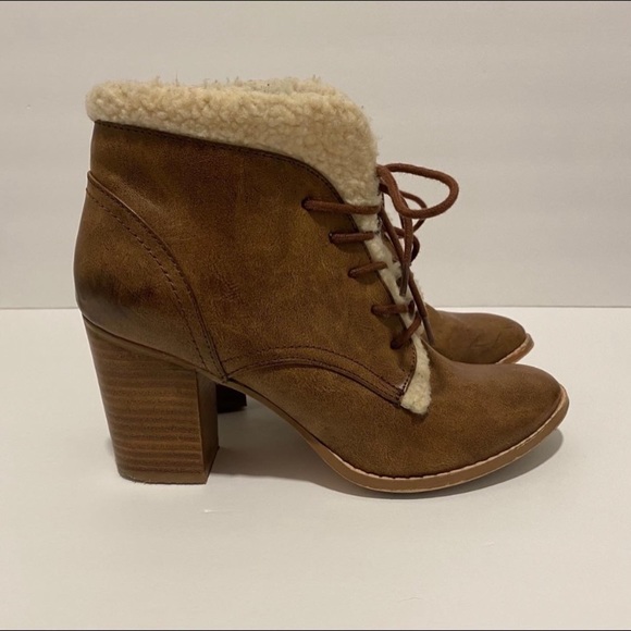Restricted | Shoes | Chocolate Leather Shearling Booties | Poshmark